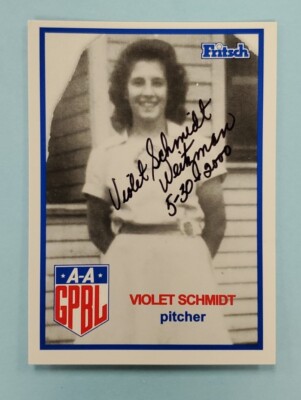 1995/96 Fritsch AAGPBL Violet Schmidt Weitzman Signed Auto #177 Card ...