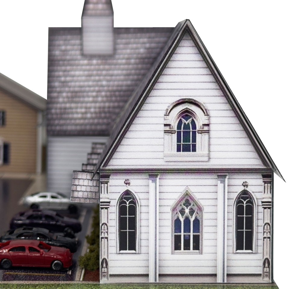 N Scale Building Kit Scale Church and School Model Kit, Fits Micro ...