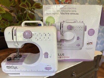 NEW Singer Pixie Plus Electronic Sewing Machine & New Sewing Box w New ...