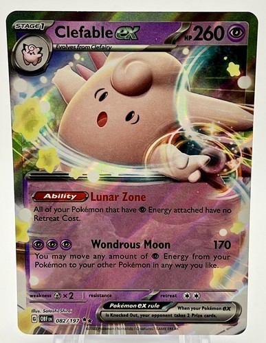 Pokémon TCG Clefable ex 082/197 Double Rare Holo Obsidian Flames NM ...