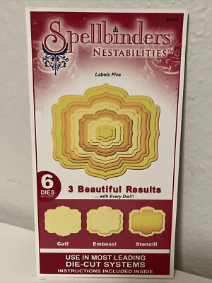 Spellbinders Nestabilities Die Cut Emboss Stencil Labels Five, S4-229 | eBay