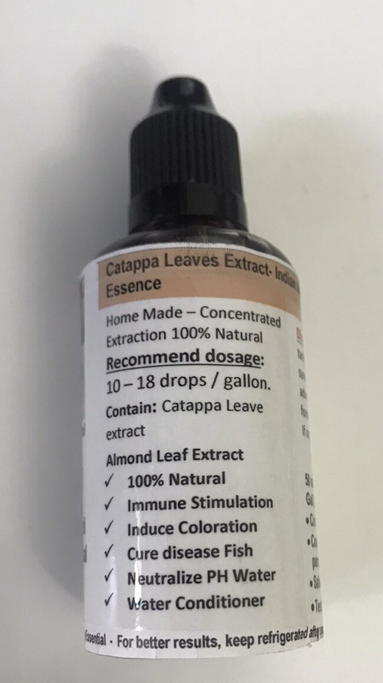 Catappa Extract- Indian Almond Leaf Essence for Bettas & Other Fish 50 ...