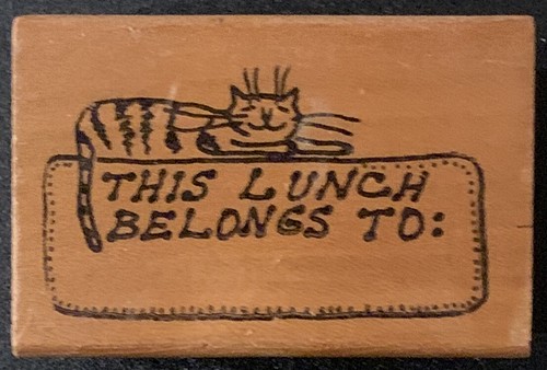 Rubber Stamp Kitty Cat This Lunch Belongs To | eBay