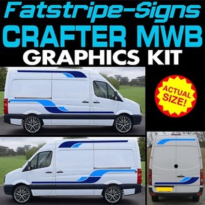 VW CRAFTER MWB GRAPHICS STICKERS STRIPES DECALS CONVERSION CAMPER VAN ...