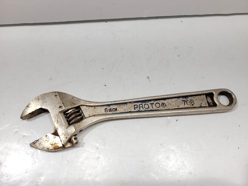 Vintage Proto 8" Adjustable Wrench 708 Made in USA | eBay