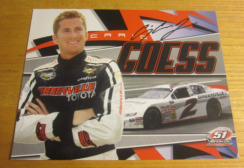 Craig Goess Driver Autographed Signed 8.5X11 Photograph NASCAR Racing ...