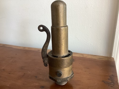 ANTIQUE ROE STEPHENS SCOTT BRASS SAFETY STEAM VALVE TRAINS SHIPS HIT ...
