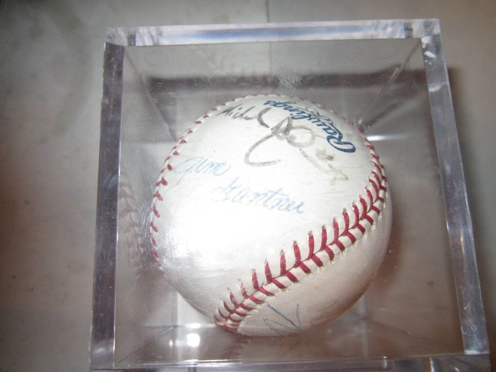 JIM GANTNER SIGNED AUTOGRAPHED OAL BASEBALL BEN SHEETS JIM POWELL ...