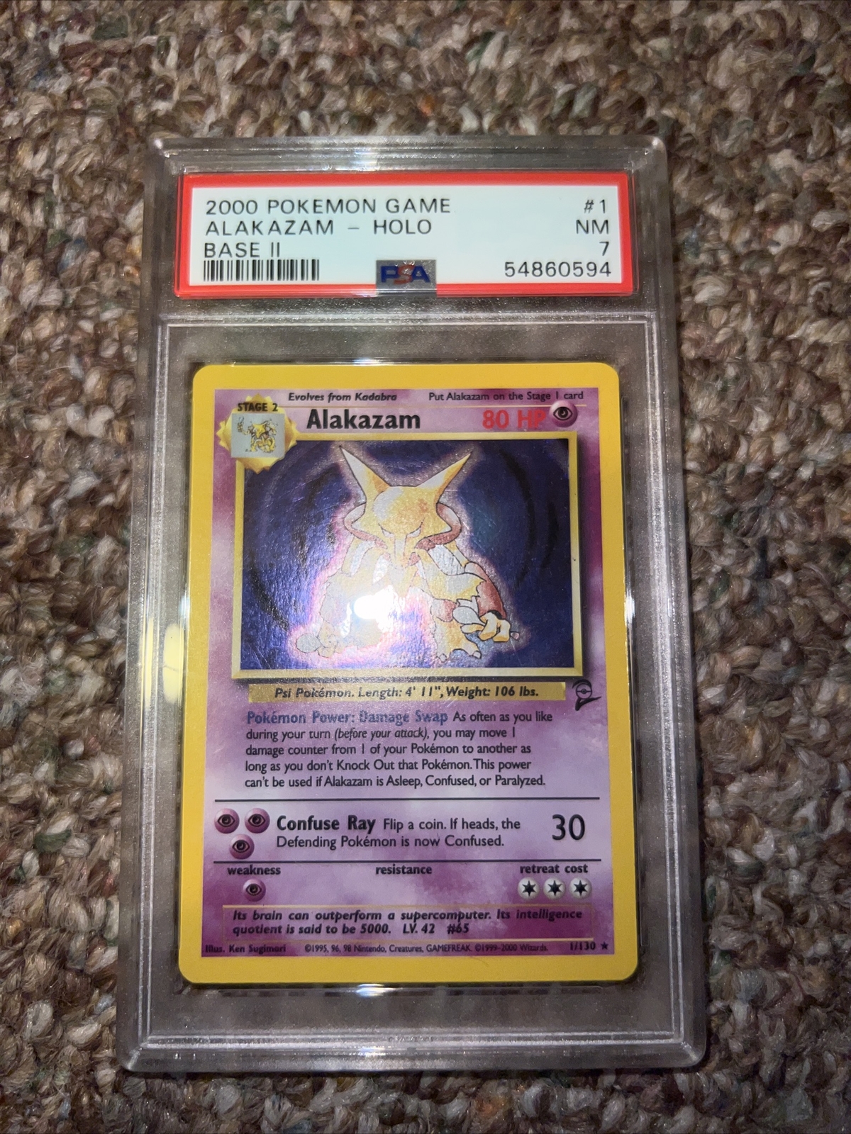 Pokemon Alakazam HOLO Base Set 2 #1 PSA 7 (NM) | eBay