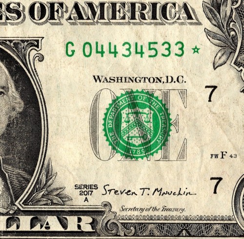 2017 G Star Note FANCY SERIAL NUMBER ONE DOLLAR Regular Run | eBay