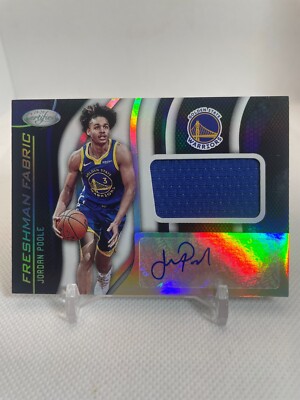 JORDAN POOLE 2019-20 CERTIFIED ROOKIE PATCH AUTOGRAPH RC AUTO~~WARRIORS ...
