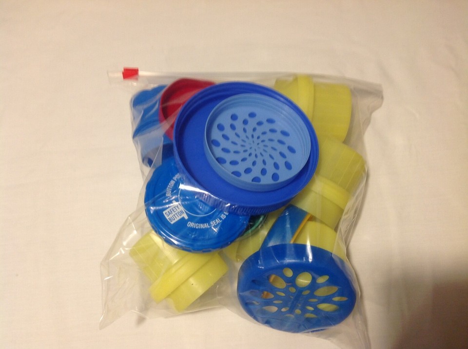 Gallon size bag of assorted large plastic bottle tops and caps. | eBay