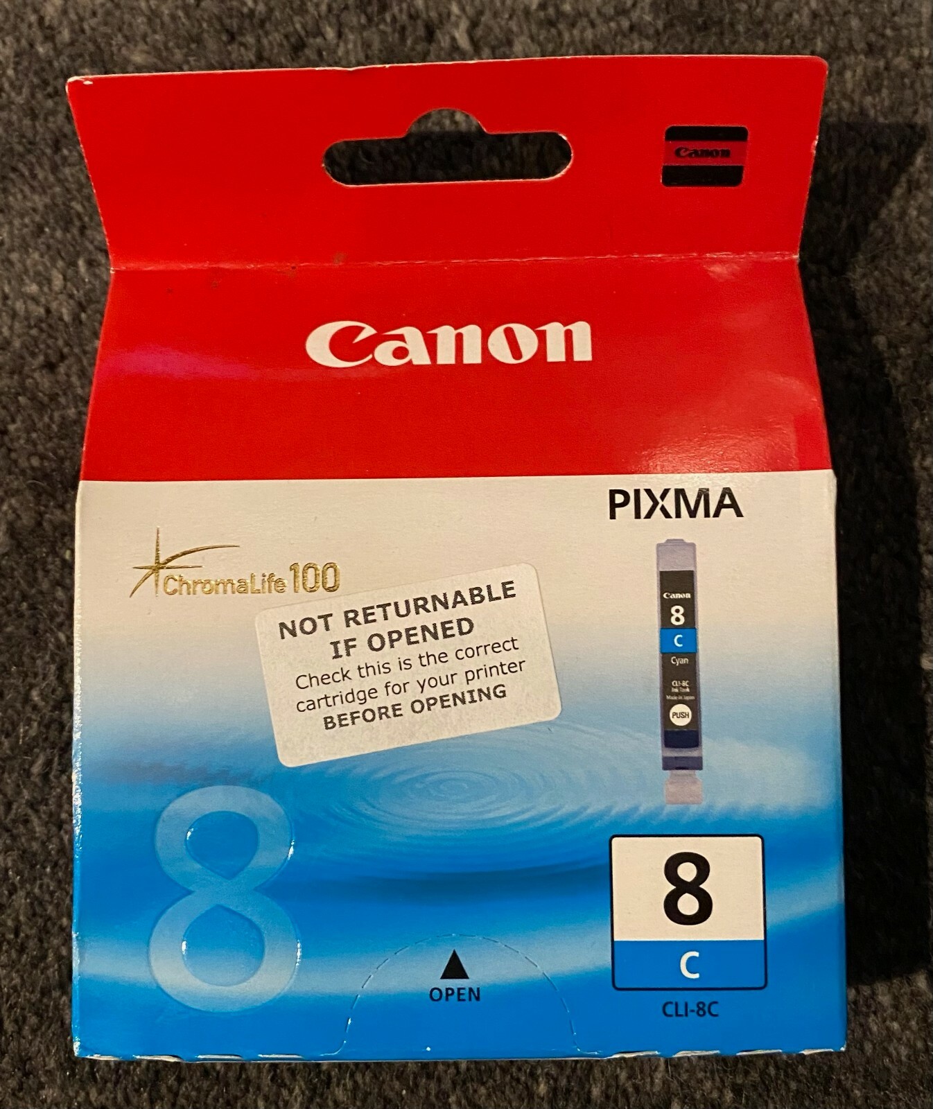 Canon Pixma 8 C Cli-8c Ink Cartridge Chromalife 100 Cyan Boxed 13ml for ...