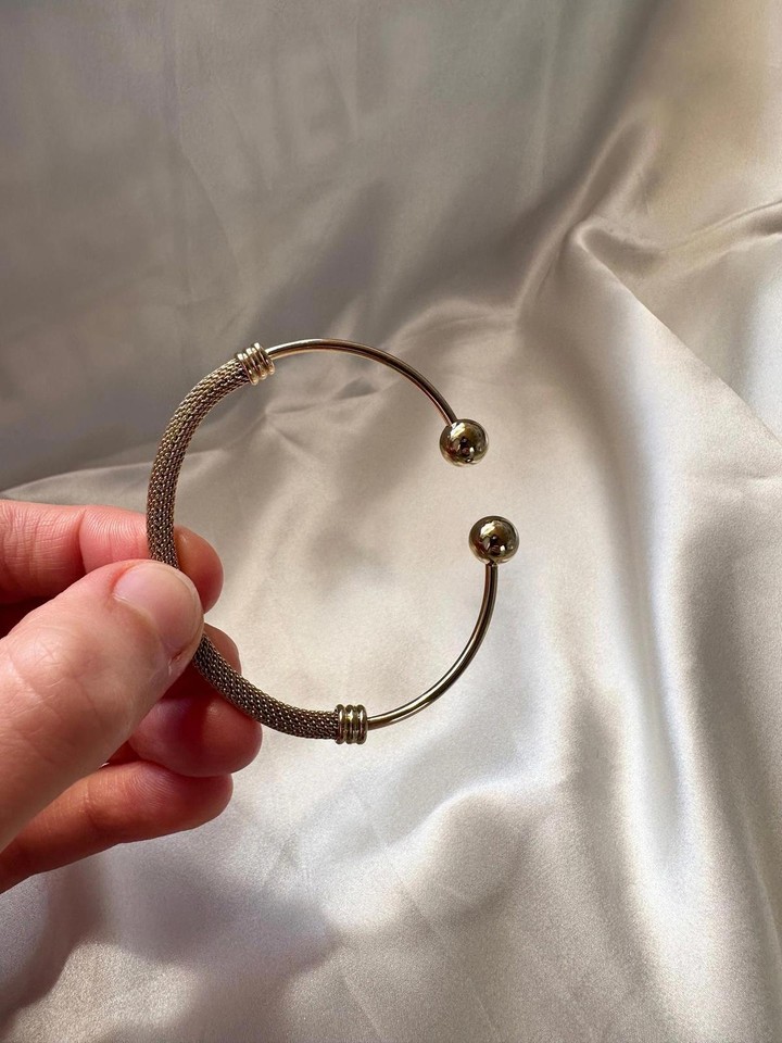 Gold Adjustable Bangle Bracelet, Gold Plated Bangle, Adjustable Simple ...