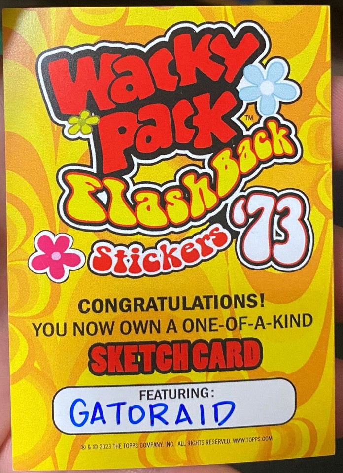 2023 Wacky Packages FB Flashback 73 Gatoraid Sketch Card 1/1 Kimber ...