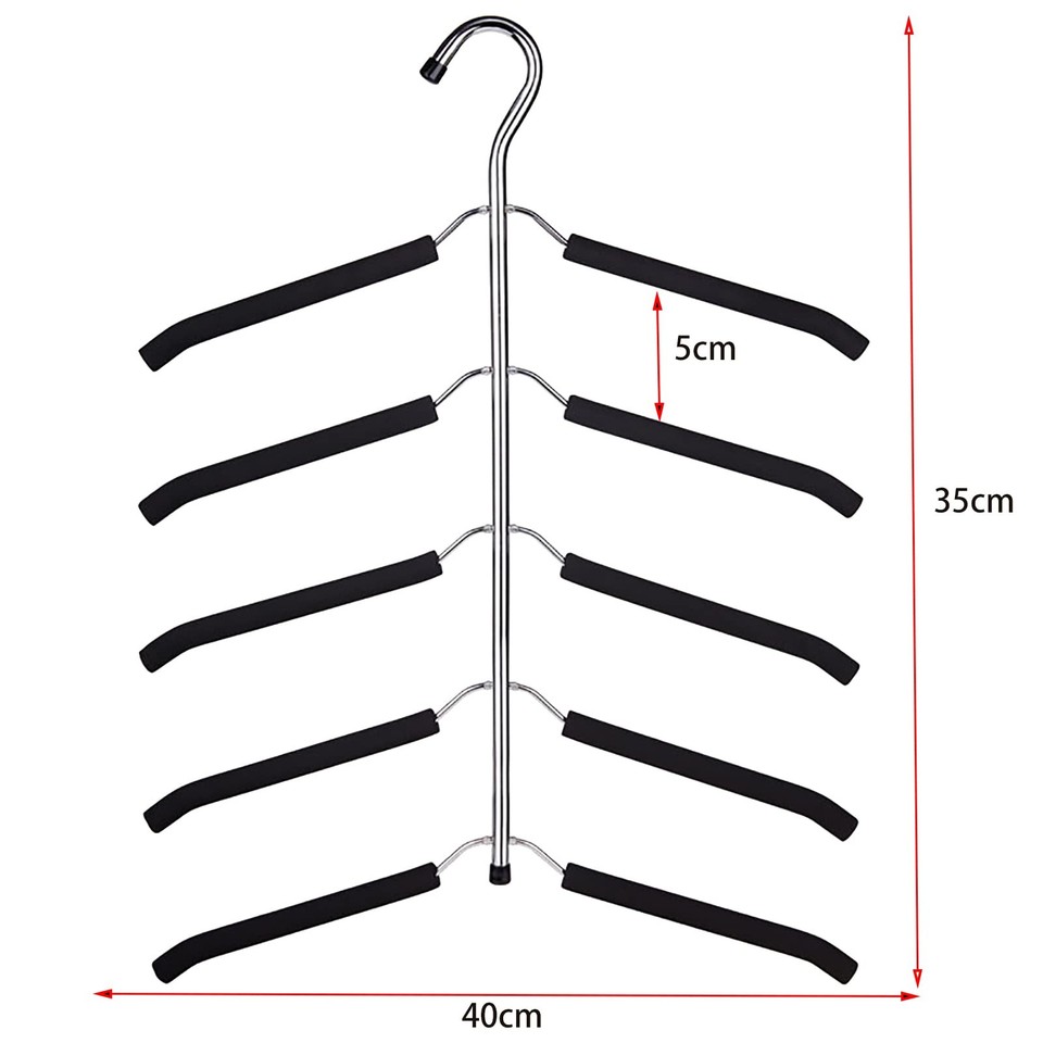 Blouse Tree Hangers Multi-Layer Clothes Hangers 3 Pack 5 in 1 Non Slip ...