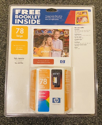 HP Inkjet Ink 78 Tri-Color Large Cartridge New Sealed Expired 12/2005 ...