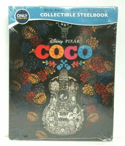 Coco (Blu-ray/DVD, 2018, SteelBook Includes Digital Copy Only Best Buy ...