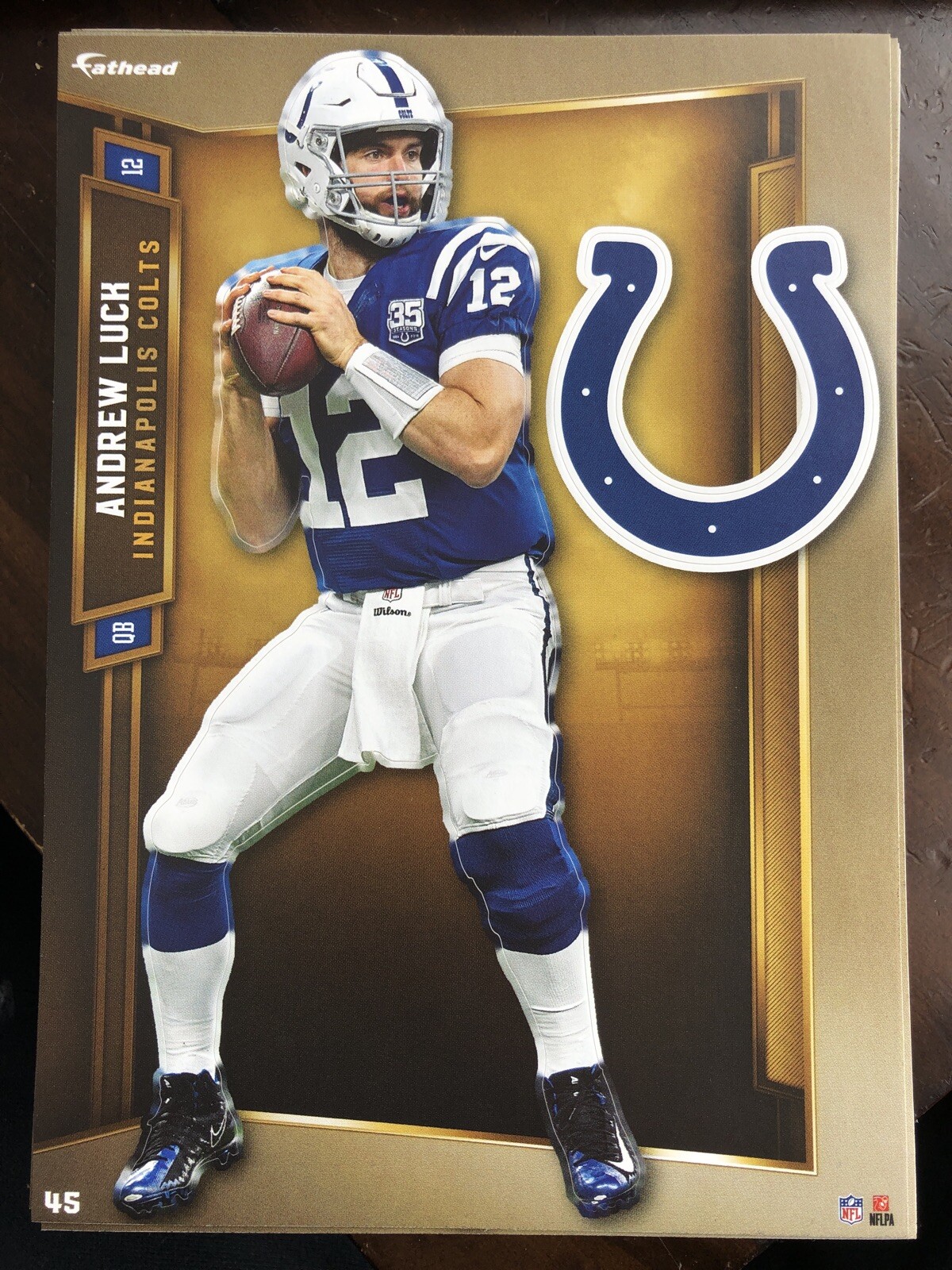 Andrew Luck Fathead Tradeable 5" x 7" Indianapolis Colts team logo 2019 ...