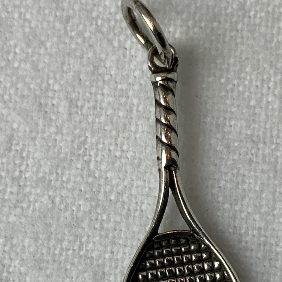 Vintage Silver Tennis Racket Charm Pendant Signed Sterling | eBay