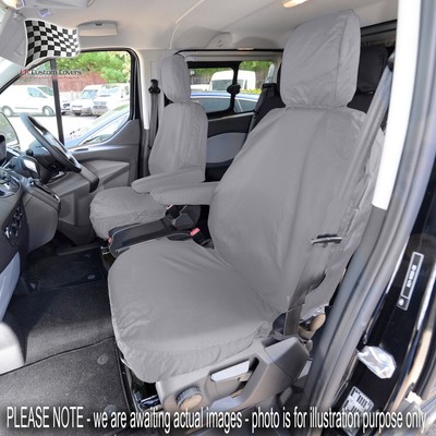 FORD TRANSIT CUSTOM ACTIVE FRONT SEAT COVERS TAILORED (2013-2023) GREY ...