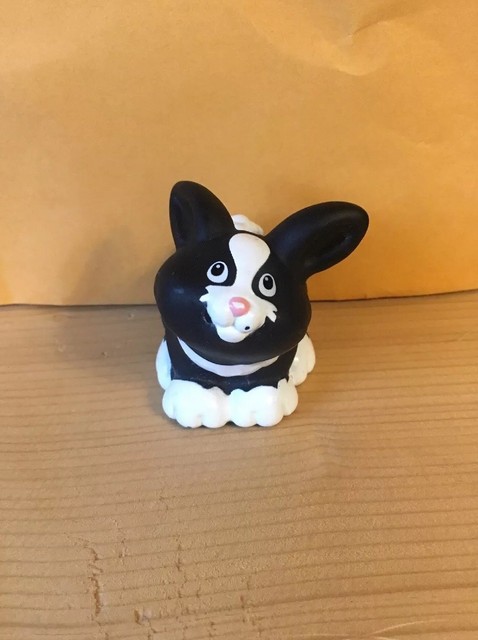 Fisher Price Little People BLACK & WHITE BUNNY RABBIT Farm Easter 1998 ...