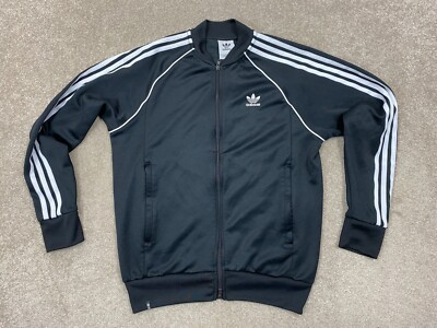 Adidas Originals Firebird Track Top Mens Small Black full zip pit-pit ...
