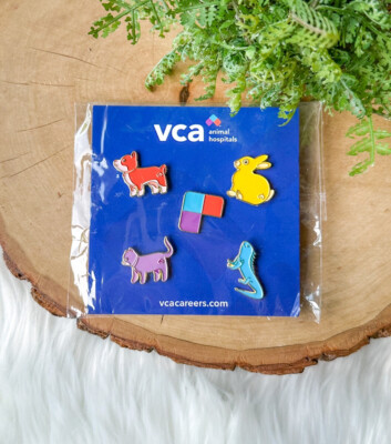 VCA Careers Animal Hospitals Enamel Lapel Pins Set Logo Rabbit Dog ...