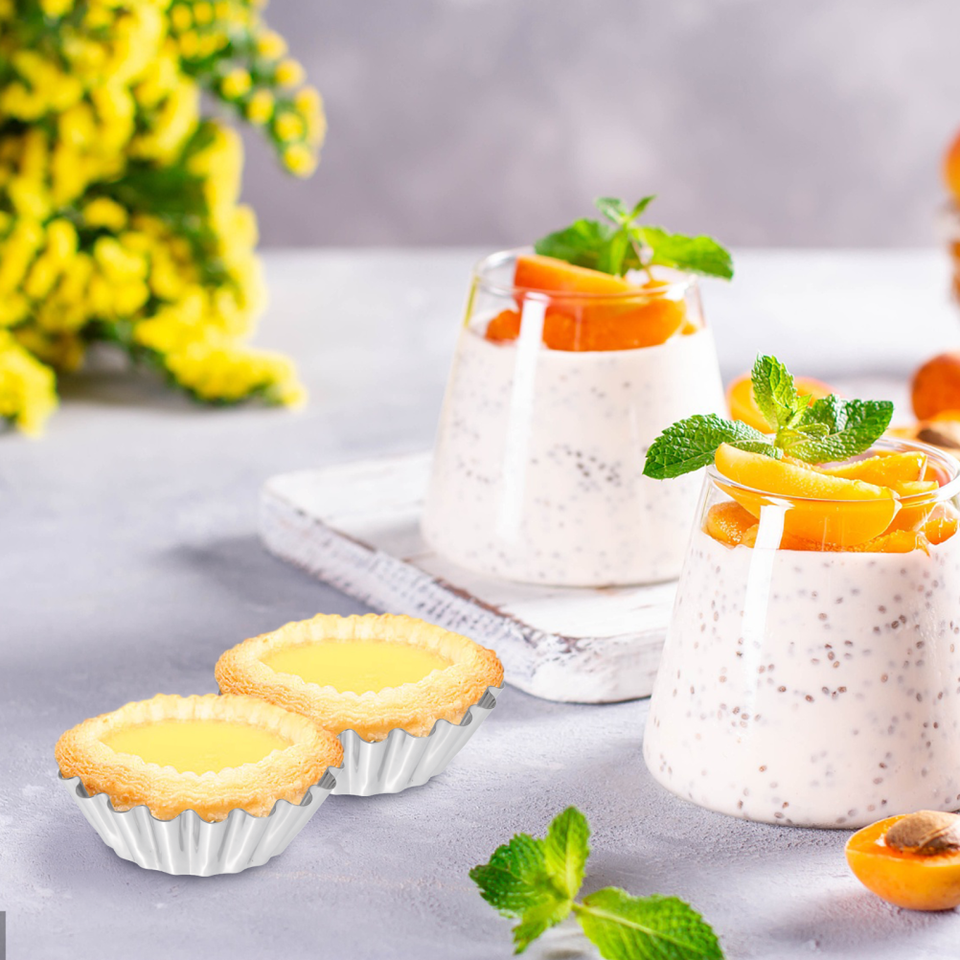6 Pcs Stainless Steel Tart Mold Chrysanthemum Shape Tartlet Baking Cups ...
