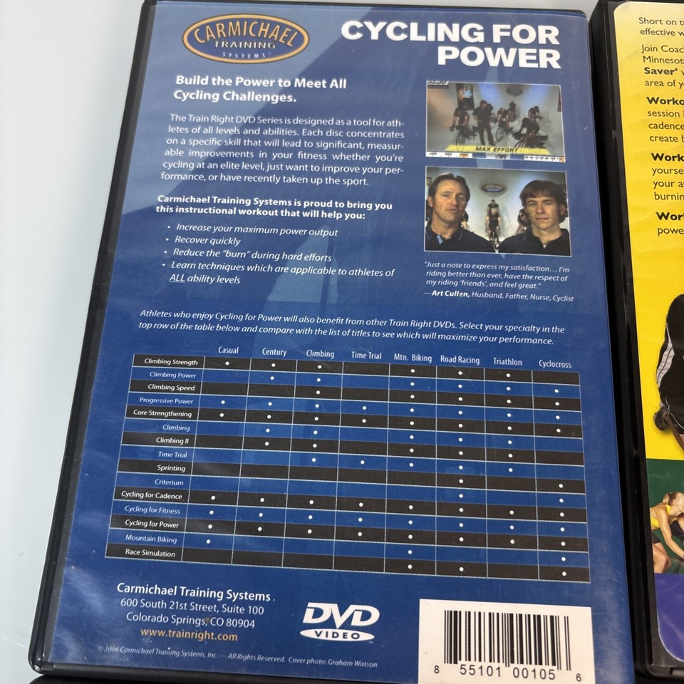 Lot of 4 Cycling Training DVDs Carmichael Endurance CTS Competition | eBay