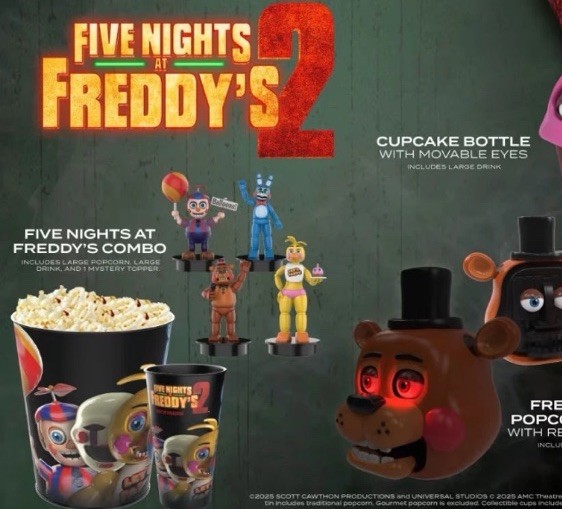 Five Nights At Freddys FNAF 2 Freddy Head Popcorn Bucket AMC Theaters ...