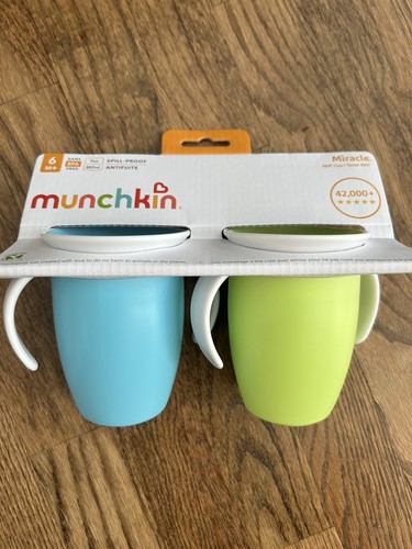 2 NEW Munchkin Miracle 360 Trainer Cup Green/Blue 7 Oz Spill Proof | eBay