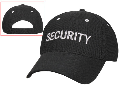 Black Security Cap Adjustable Lightweight Full Mesh Comfortable ...