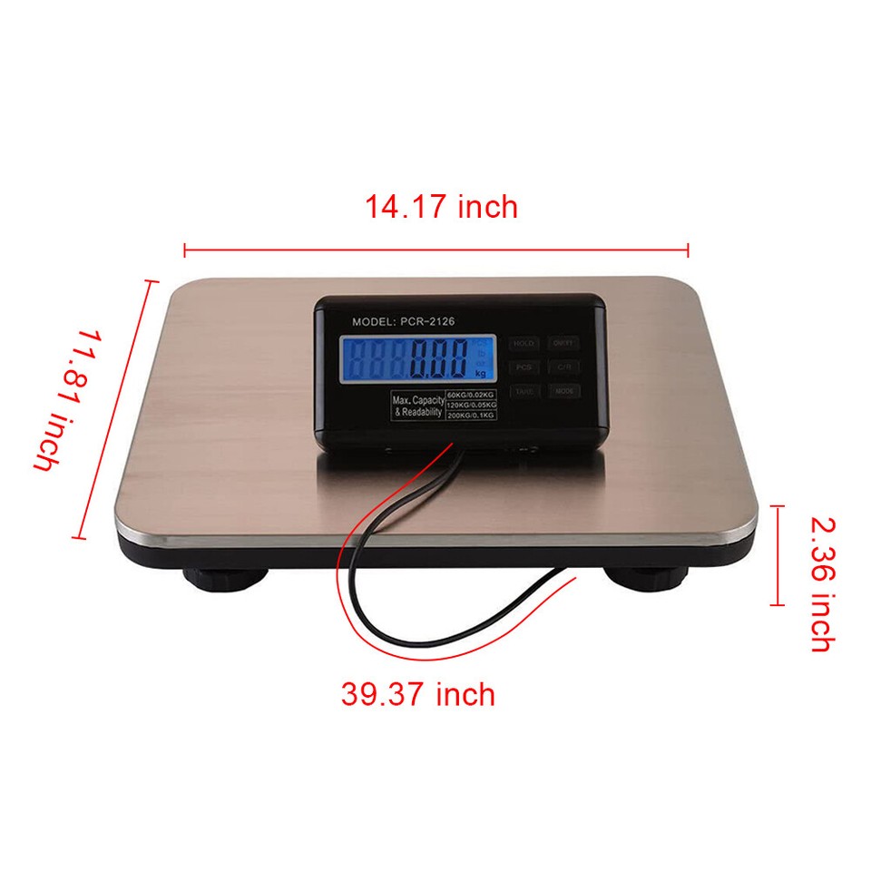 660LB Heavy Duty Digital Industry Shipping Postal Platform Scale Weight ...