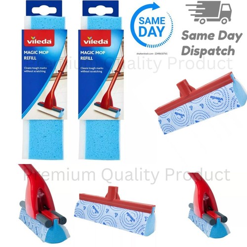 1 - 2x Vileda New Magic Mop Sponge Cleaning Refill Heads Tackles ...