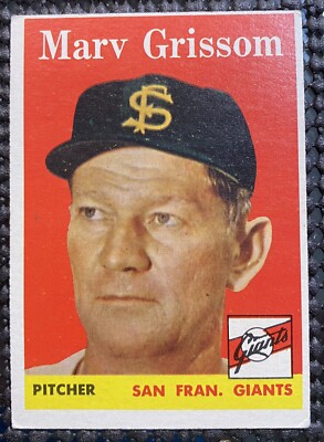 1958 Topps Baseball Marv Grissom #399 Ex+ | eBay