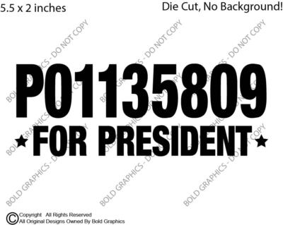5.5" PO1135809 For President Decal Vinyl Sticker Trump Inmate Number ...