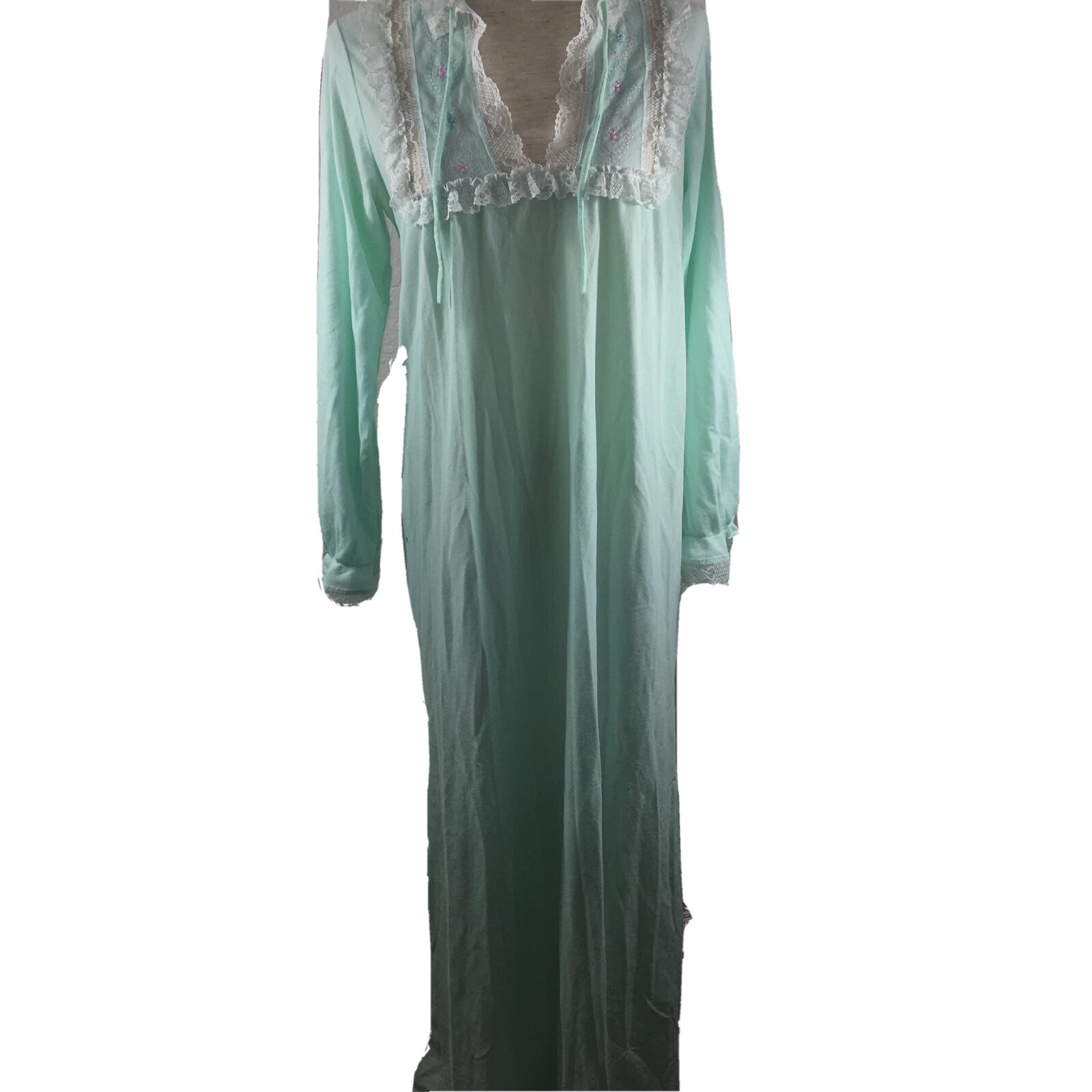 Victorian Bridal Boudoir Peignoir Gown Maxi Ivory Ny… - Gem