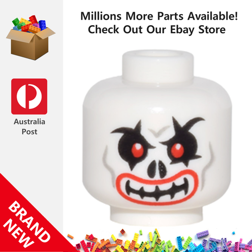 Genuine LEGO™ White Minifigure Head Skull Evil 3626 6152474 New | eBay ...