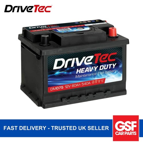 DriveTec Car Battery DM075 12V 55Ah 540A B13 B14 3 Years Warranty T1 ...