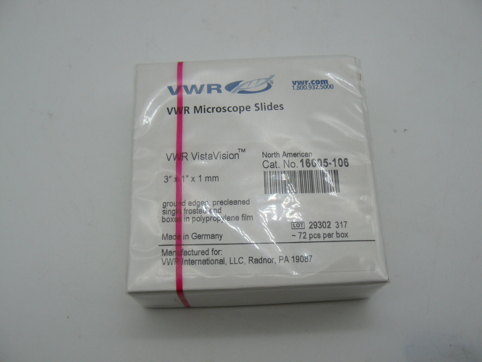 VWR VISTAVISION 16005-106 MICROSCOPE SLIDES 3" X 1" X 1mm 72 PCS free ...
