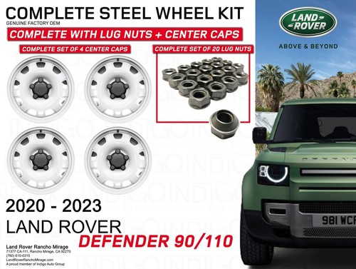 COMPLETE KIT DEFENDER FACTORY OEM STEEL 18" WHEEL + LUG NUTS + CENTER ...