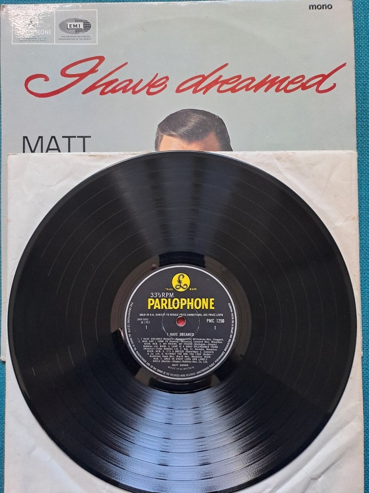 MATT MONRO - I HAVE DREAMED - 12" VINYL LP ALBUM RECORD YELLOW ...
