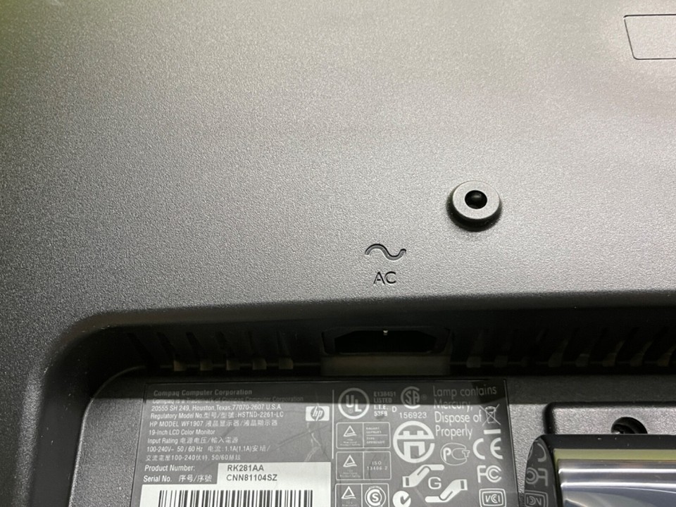HP Compaq Presario wf1907 19" Widescreen LCD Monitor RK281AA - Tested ...