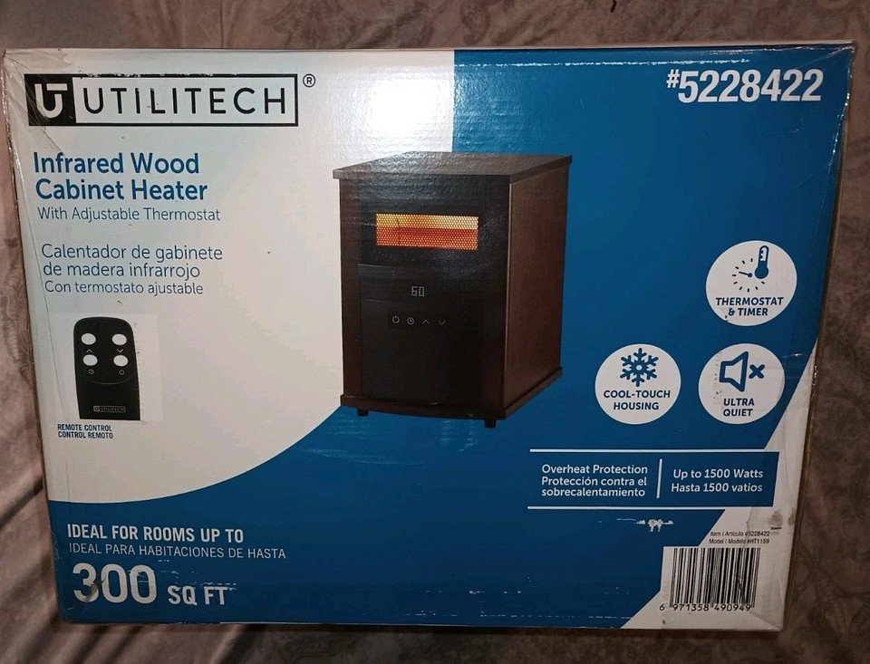Utilitech Infrared Wood Cabinet Heater with Adjustable Thermometer (5228422) | eBay