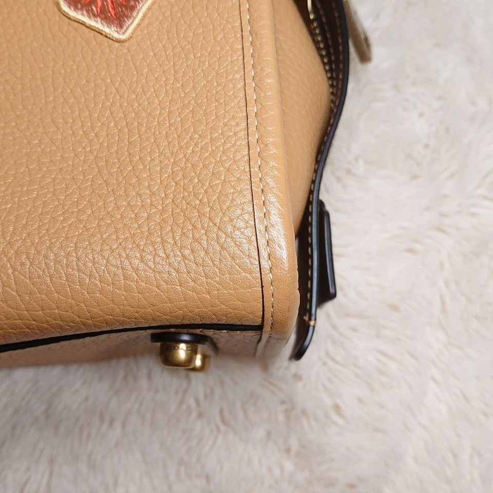 COACH Rogue 25 Yellow Leather Satchel Multicolor Animal Patchwork ...