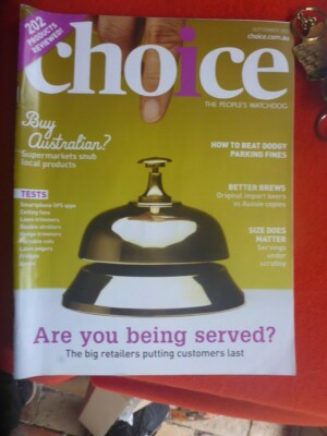 CHOICE MAGAZINE AUSTRALIA SEPTEMBER 2012 BUY AUSTRALIAN | eBay