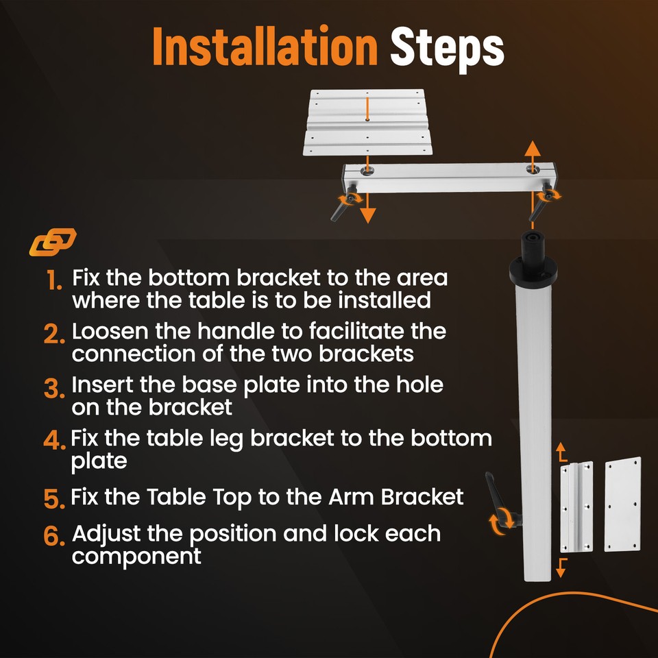 Swiveling Table Mount Adjustable 360 RV Table Leg For Marine Boat RV ...