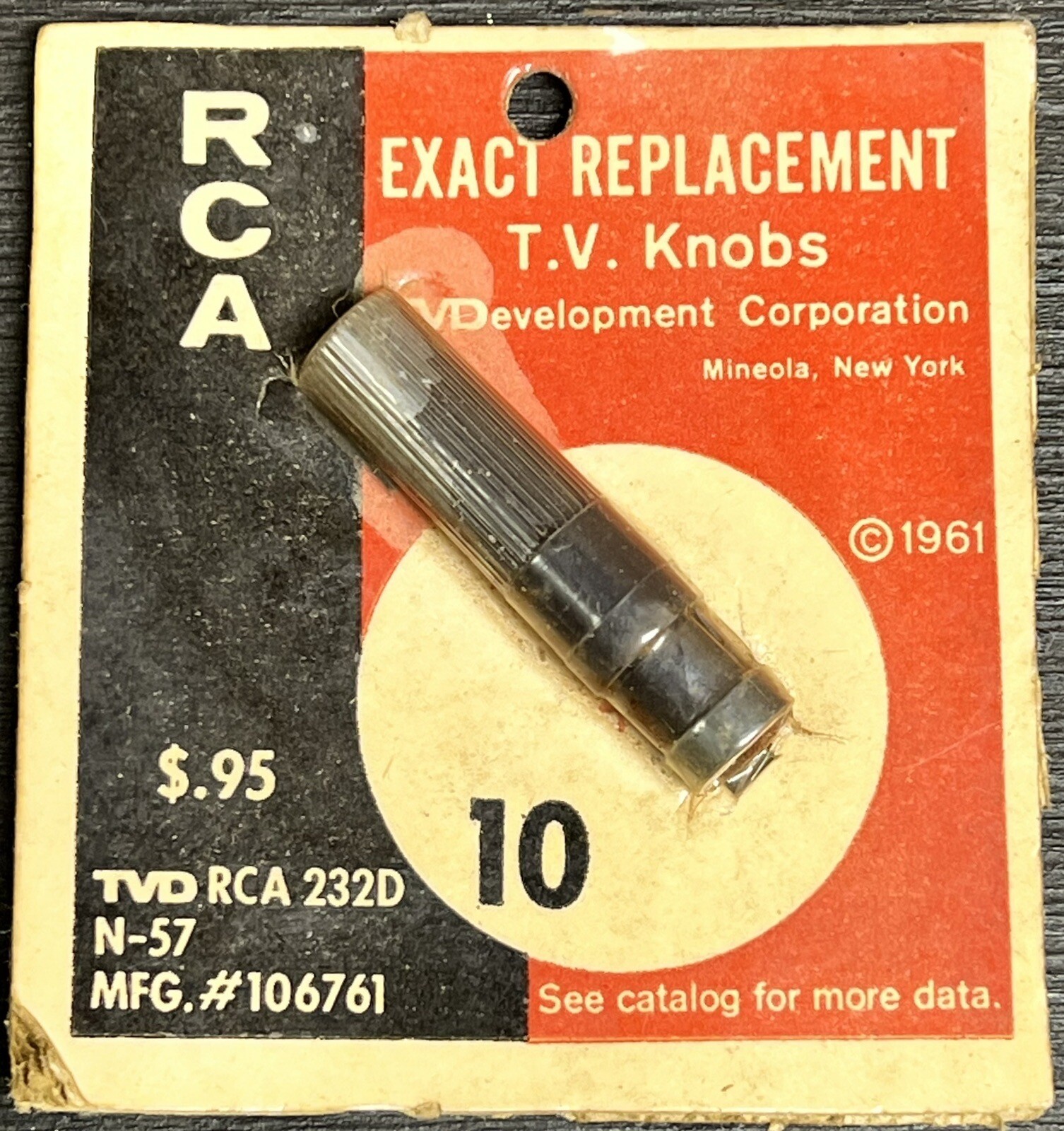 VINTAGE 1961 NIP RCA TVD TELEVISION TV CONTROL KNOB NOS REPAIR PARTS N ...