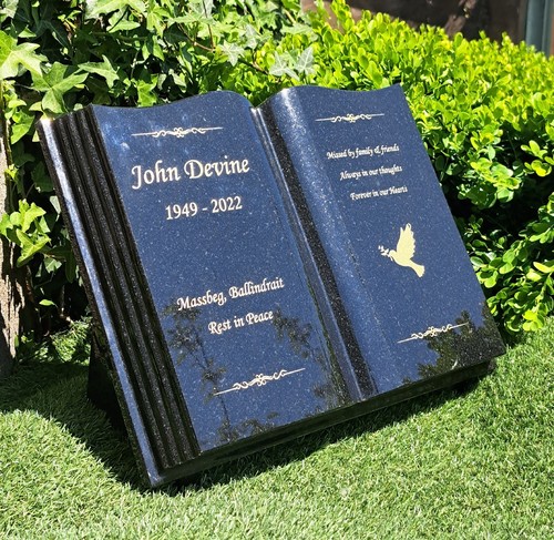 Personalised Granite Open Book Bible Memorial Grave Plaque Cemetery ...